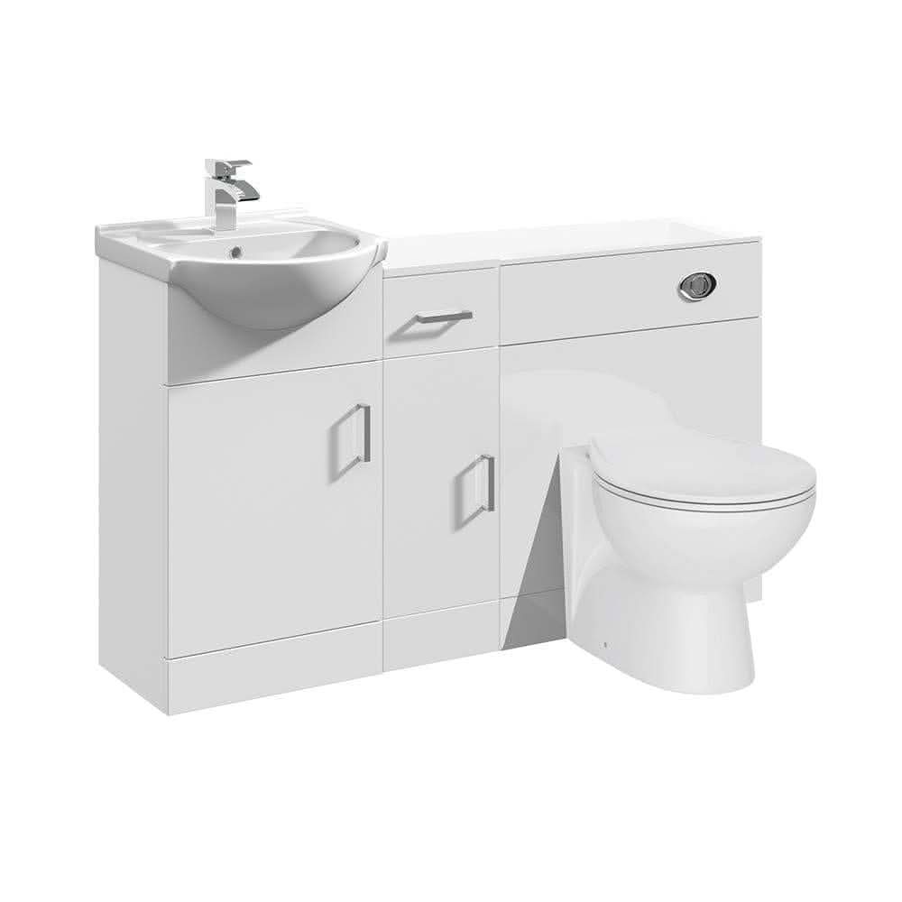 1200mm Bathroom Vanity Unit Cabinet Combination Set WC Toilet Unit Pan ...