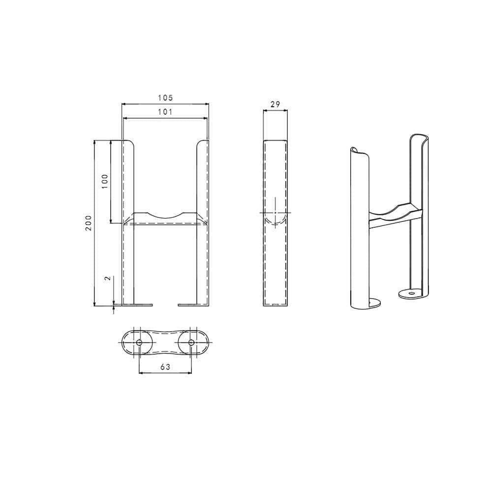 Floor Mounted Leg Kit Brackets for Traditional 3 Bar Radiator - Anthra ...