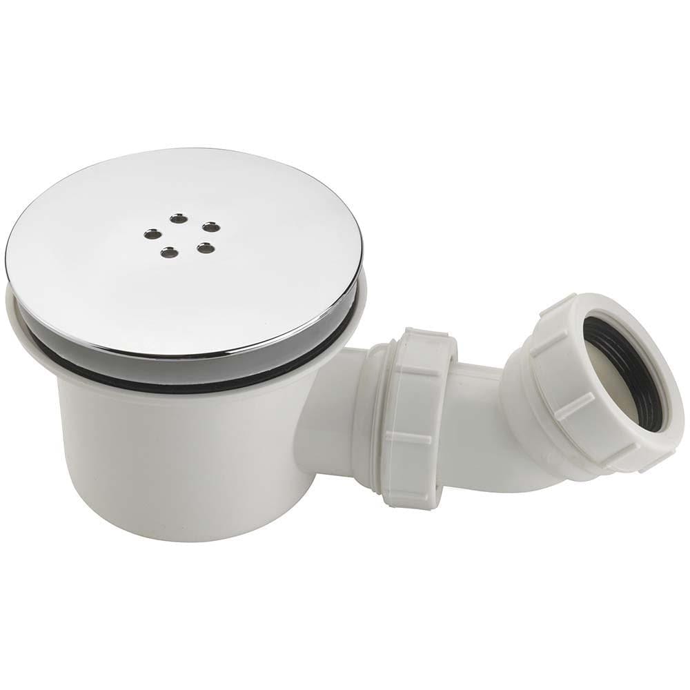 Essentials 90mm Fast Flow Easy Clean Shower Enclosure Tray Waste Trap ...