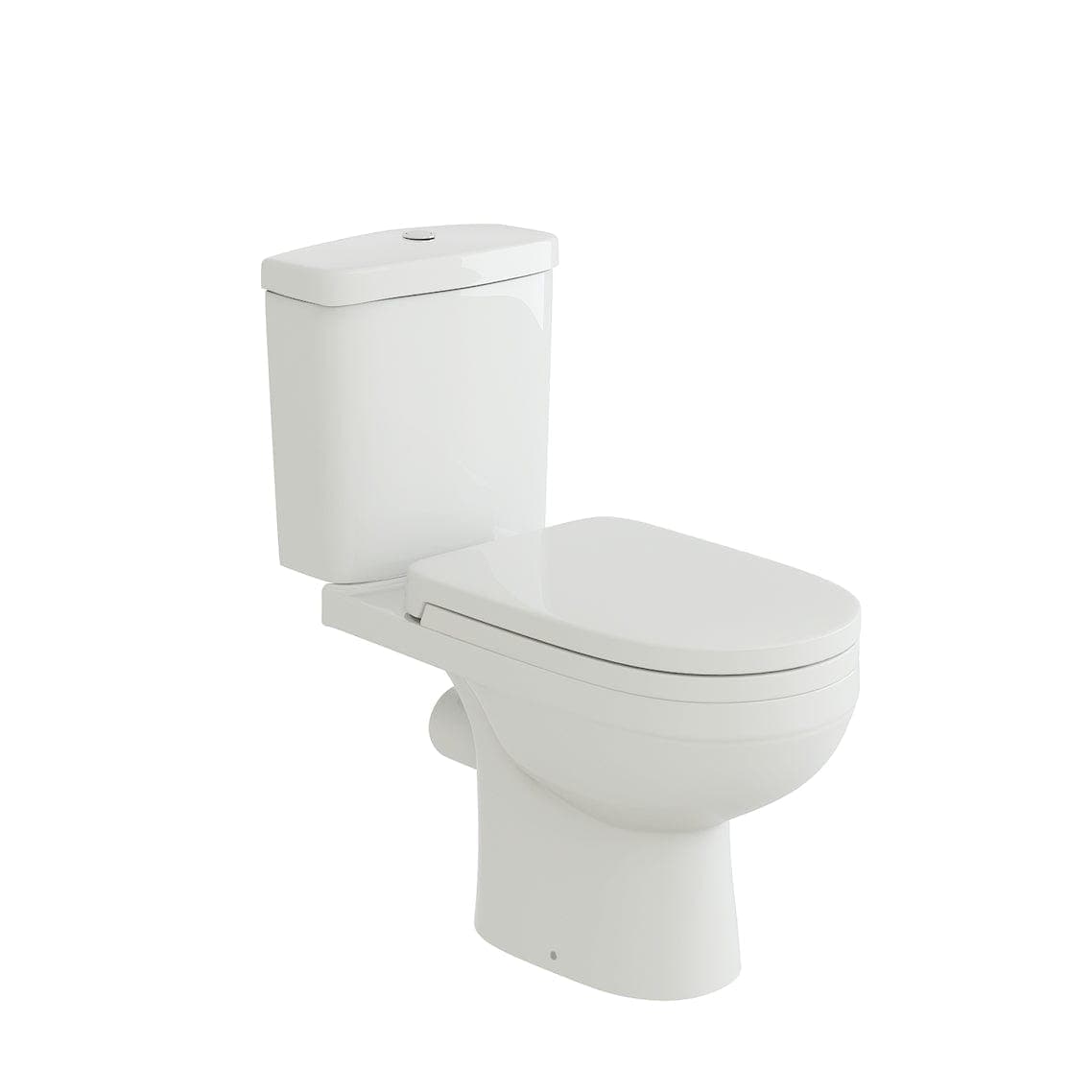 Sleek Modern Ceramic Close Coupled Toilet - White - Bathroom4Less